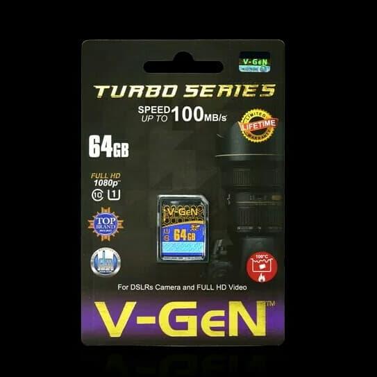 Jual V-gen Memory Sd Card Sdxc Vgen 64gb Class 10 Turbo Camera Kamera ...