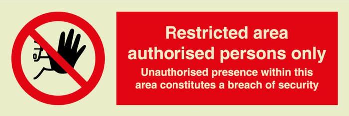 Jual Restricted area authorised personnel only with picture - IMO ...