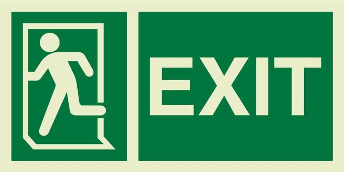 Jual Logo Sticker EXIT with running man symbol on left - IMO Symbol ...