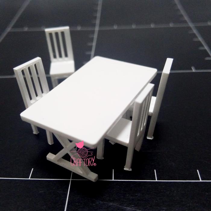 Jual MAKET Meja Makan Set / Miniatur Dining Table - skala 1:50 - Kota ...