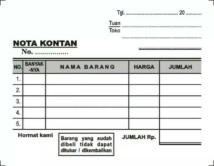 Jual Cetak Nota/Bon Custom + porforasi & nomerator - Kota Surabaya ...