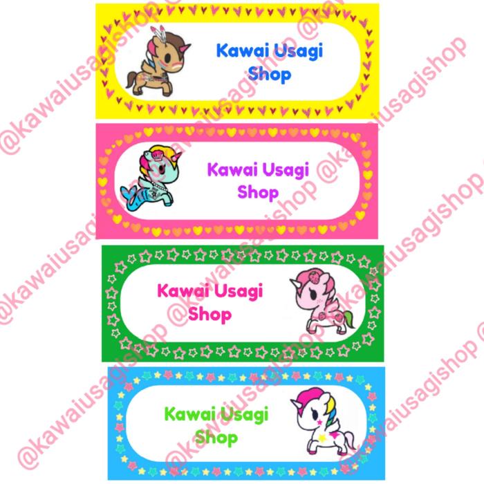 Jual Stiker label nama sticker kuda pony unicorn chibi - Kota Tangerang ...