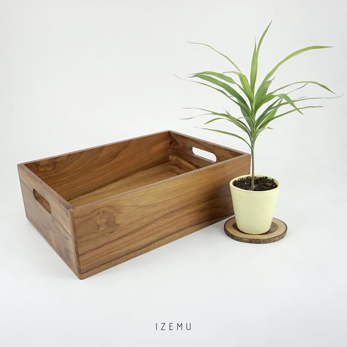 Jual IZEMU WAKU TEAK CRATE A4 - Wood Box Kotak Kerat Container Kayu ...