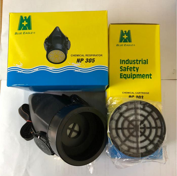 Jual Masker Respirator NP305 + Filter Cartridge RC202/ RC203 Blue Eagle ...