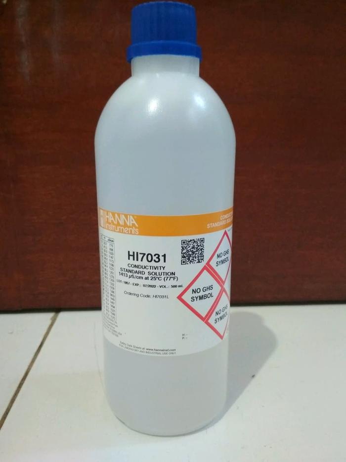 Jual HANNA HI 7031L Conductivity Standard Solution 500mL range 1413 uS/cm - Kab. Bekasi ...