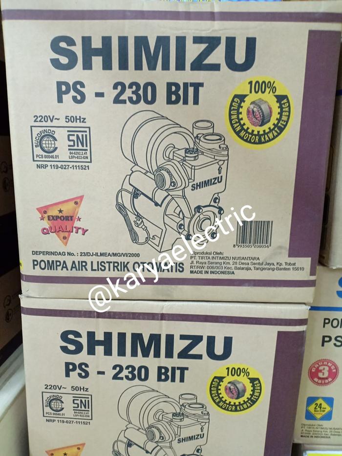 Jual Pompa Air Listrik Otomatis SHIMIZU PS-230BIT ORIGINAL GARANSI ...