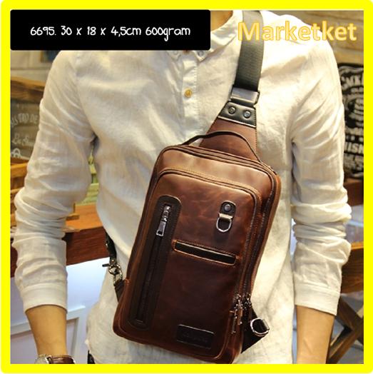 Jual Tas Selempang Cross Body Sling Bag Pria Cowok Laki Impor Kulit PU ...