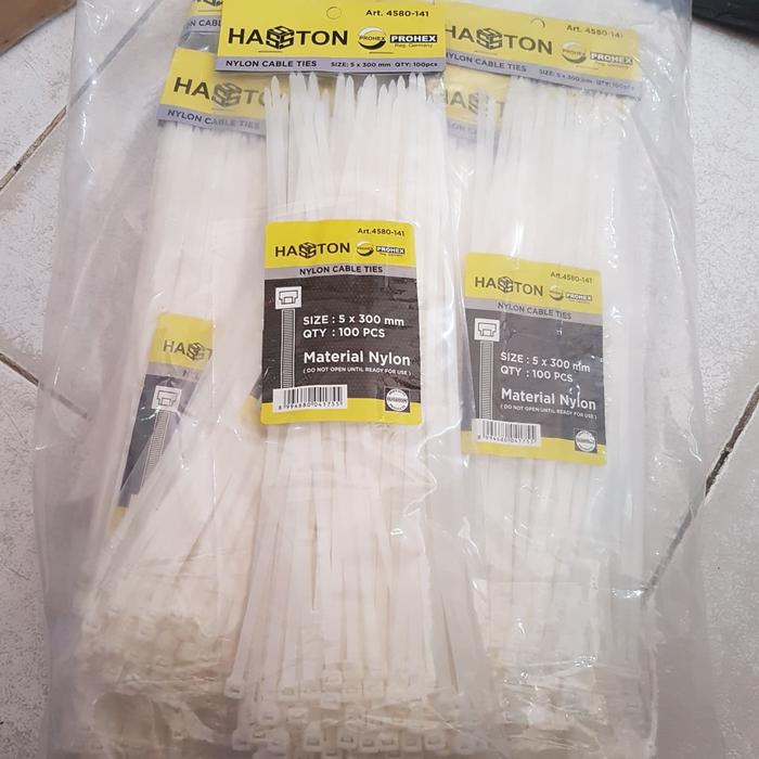 Jual Nylon Cable Tie Prohex 5x300mm white hasston Kabel Tis - Jakarta ...