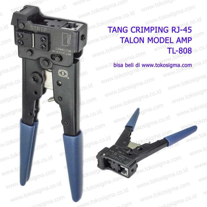 Jual TANG Crimping Tool RJ-45 CRIMP STRIP CUT TL-808 MODEL AMP 2-231652 ...