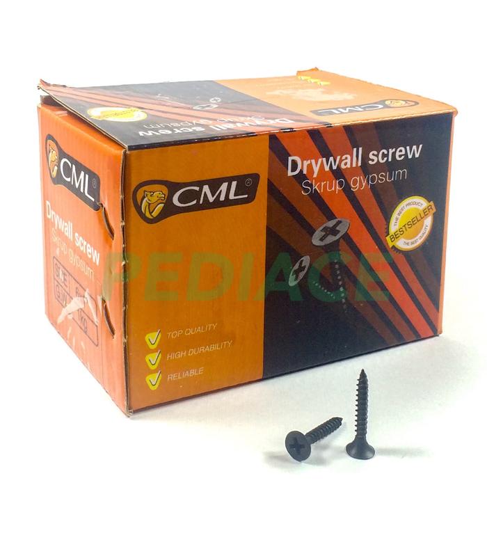 Jual CML Drywall Screw - Skrup Gibsun / Gypsum 6x1" (2.5cm) Hitam isi ...