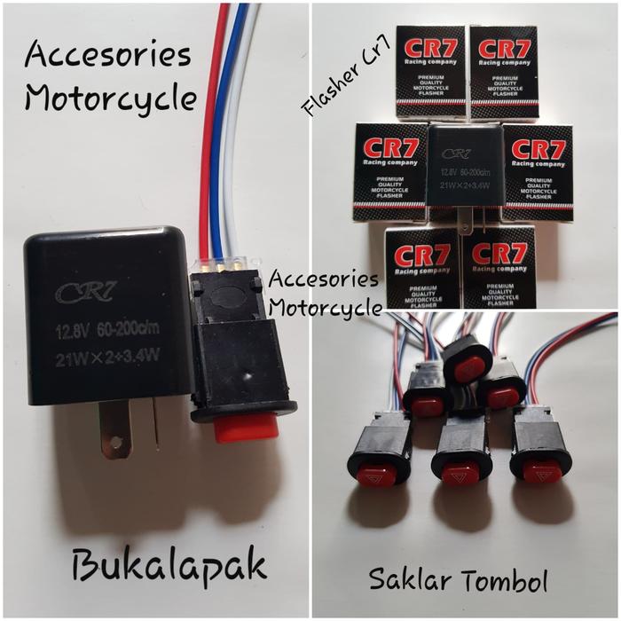 Jual Flasher Cr7 & Saklar Tombol On Off Lampu Hazard Motor - Jakarta ...