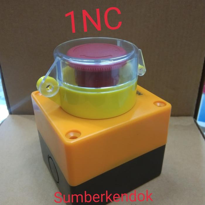 Jual TOMBOL EMERGENCY STOP +BOX+ COVER LOCK 1NC DARURAT PUSH LOCK ...