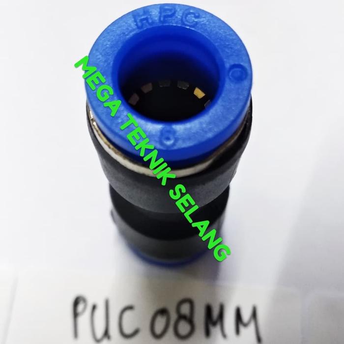 Jual FITTING PNEUMATIC LURUS PUC 08 MM SAMBUNGAN SELANG TUBING NYLON ...