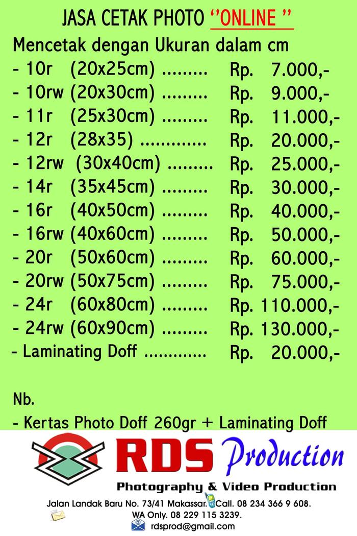Jual Cetak Photo 20r 50x60cm Per Lembar - Kota Makassar - RDSProduction ...