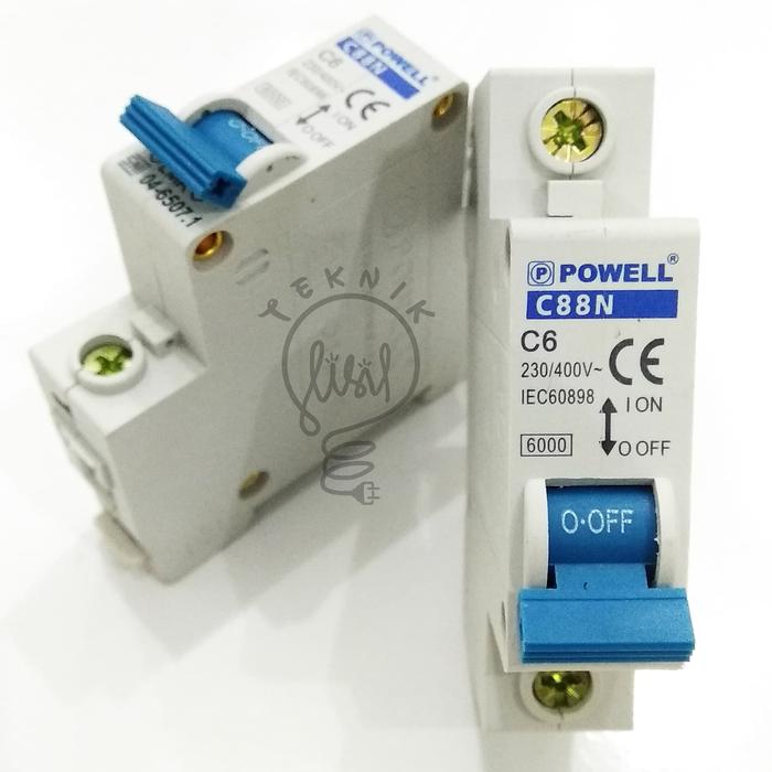 Jual MCB POWELL C88N 6A MINI CIRCUIT BREAKER 1 PHASE MBP0200310AA ...