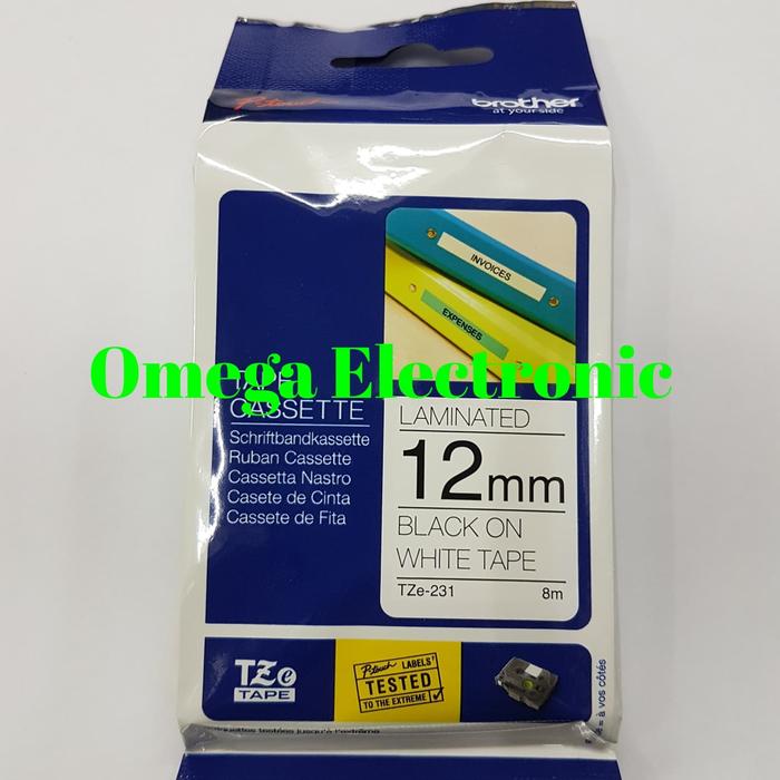 Jual Brother Label Tape 12mm TZE-231 Black on White TZE 231 - Jakarta ...