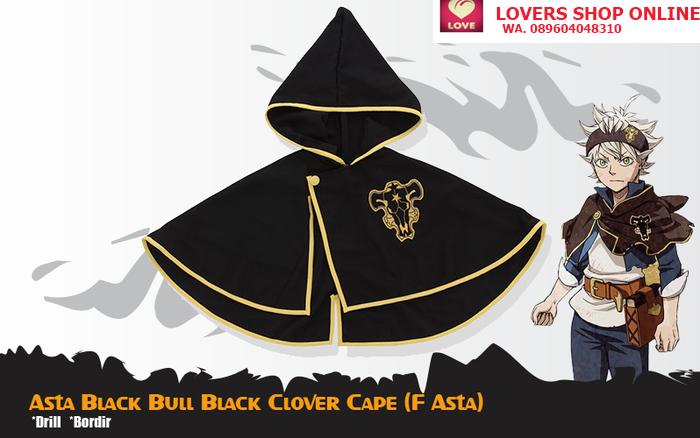 Jual Jubah Cloak Anime Black Clover Black Bull Squad Asta Cape Hitam F ...