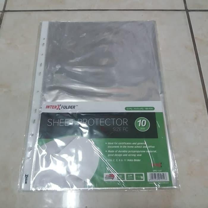 Jual PP Pocket Folio InterX isi 10 lembar / Sheet Protector F4 InterX ...