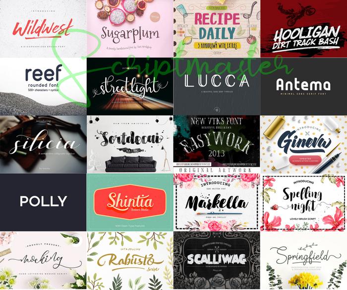 Jual Koleksi 20 Font Pack - Premium Fonts #2 - Kota Bandung - Script ...