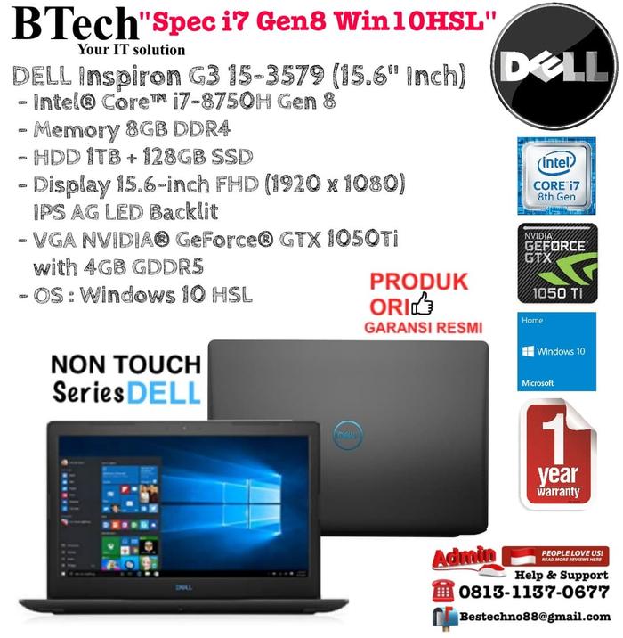 Jual DELL Inspiron 3579 G3 15 Core i7-8750H/8GB/1TB+128GB SSD/VGA ...