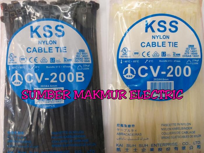 Jual CABLE TIES CV-200 / Kabel Ties 20cm Brand KSS - Hitam - Jakarta Barat - SUMBER MAKMUR ...