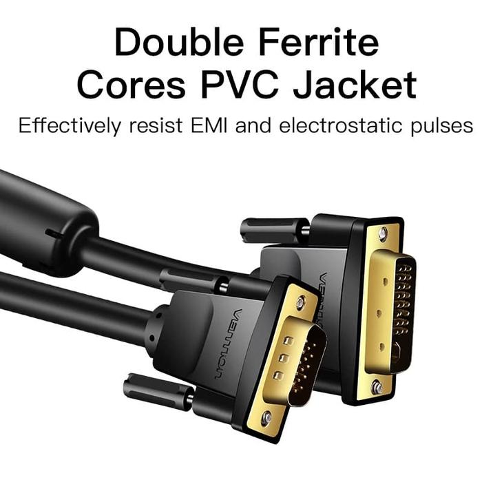 Jual Kabel Dvi-i 24+5 Pin To Vga Vention Ferrite Core 3 Meter - Eac Di ...