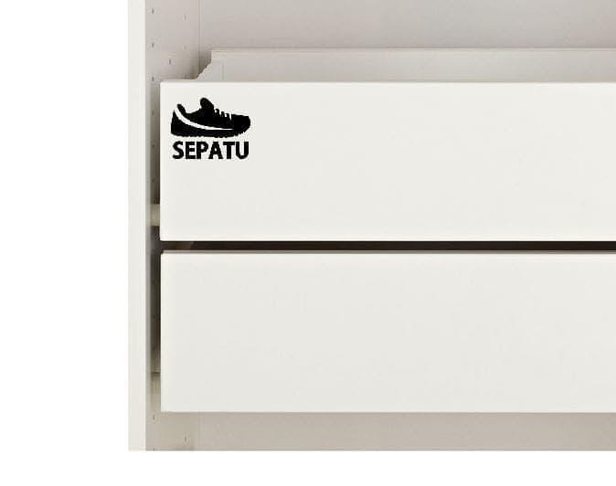 Jual Stiker Nama Sepatu Lemari Pakaian Laci Cabinet Rak Kaizen Sticker ...