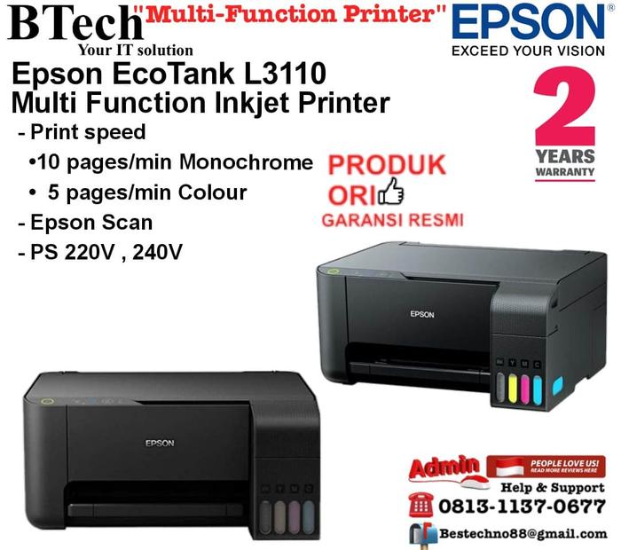 Jual Epson EcoTank L3110 Multi-Function Inkjet Printer - Jakarta Pusat ...