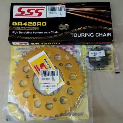 Jual GEARSET ALUMUNIUM GOLD ALLOY R15/XABRE,RANTAI SSS 428 130 RO ...
