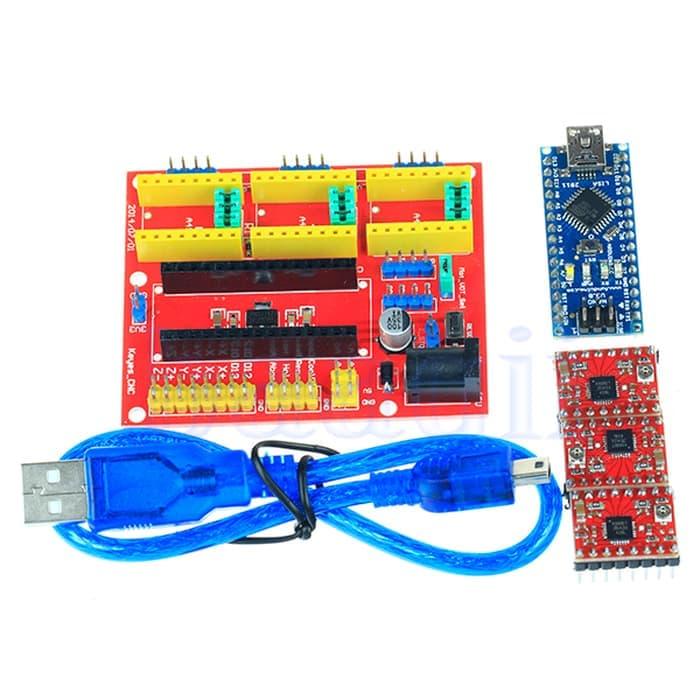 Jual 3DV4 CNC Shield V4 Engraving Machine Kit A4988 Stepper Drivers ...