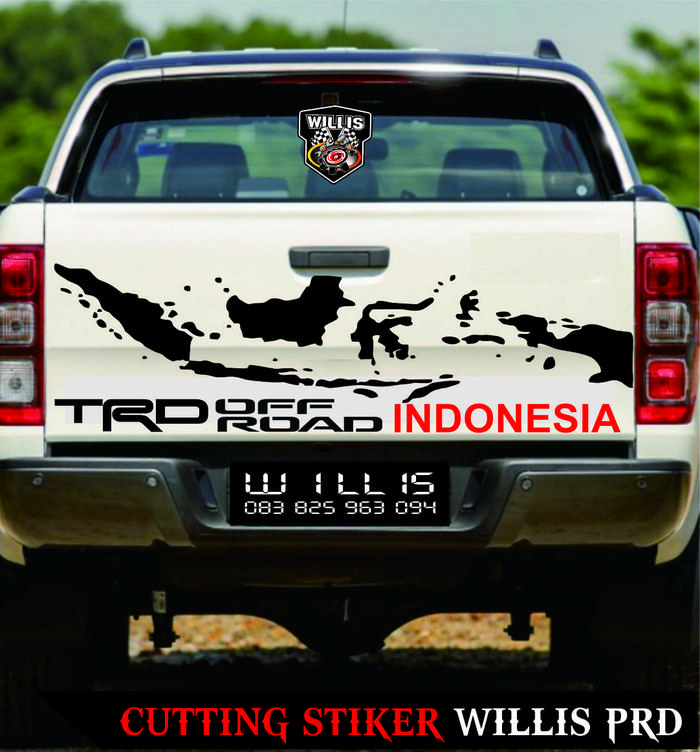 Jual Stiker Sticker body Mobil TRD Off Road peta indonesia Cutting ...