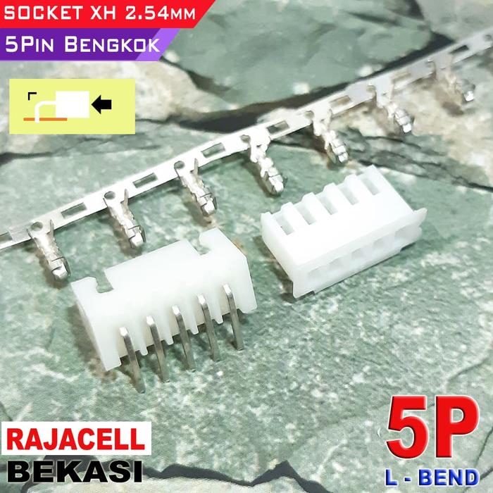Jual Socket Connector Molex XH 5P 5 Pin Bengkok Pitch 2.54mm Soket ...