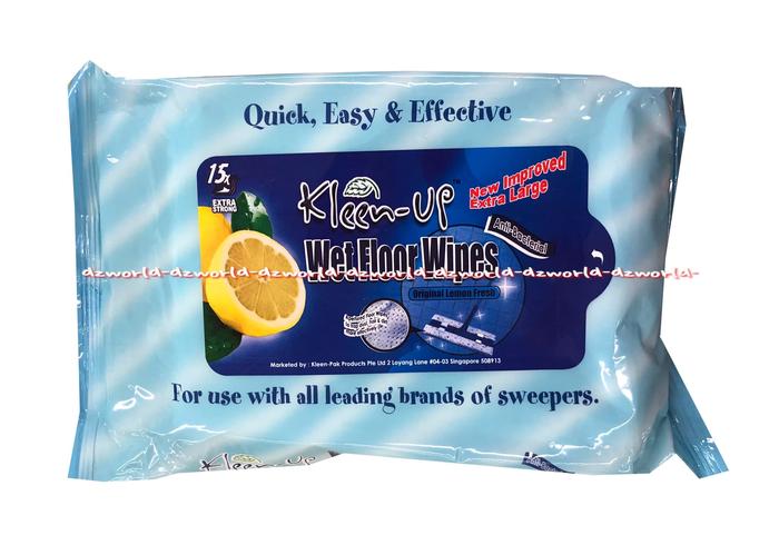 Jual Kleen Up Wet Floor Wipes Tissue Basah Untuk Lantai 15 Pcs Biru ...