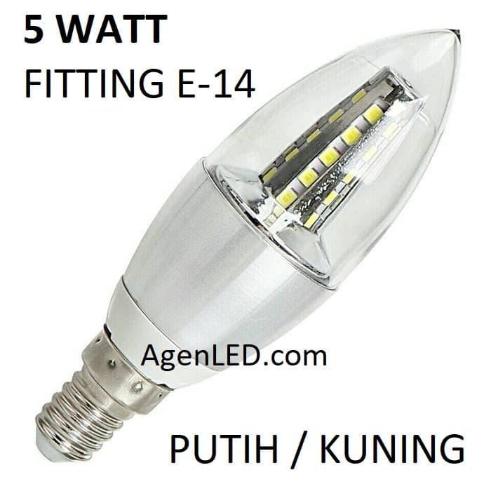Promo Lampu Candle LED 5W fitting E14 Hias 5 w watt bohlam lilin ...