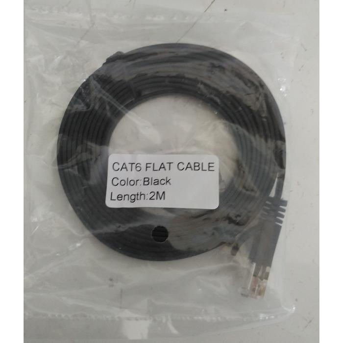 Jual Kabel LAN Cat6 Flat 2 Meter Hijau/Merah/Hitam/Biru/Kuning - Hitam ...