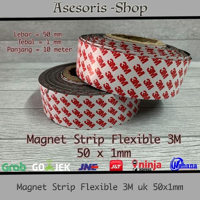 Jual Magnet 3M Flexible Magnet Strip 3M Stiker 50mm x 1mm x 10meter ...
