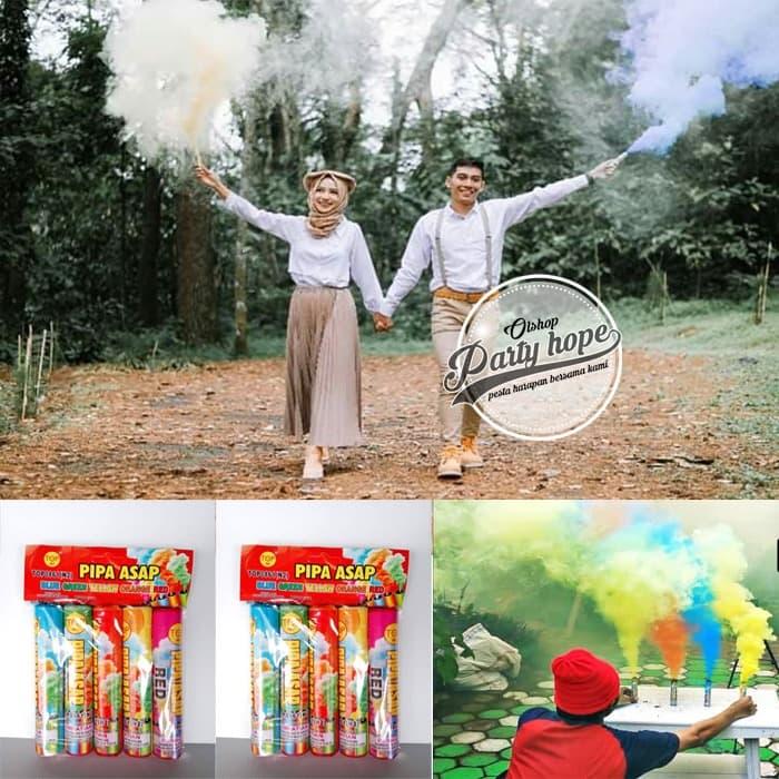 Jual Smoke Bomb 5 warna / Bom Asap / Asap Warna / Pipa Asap per pak isi ...