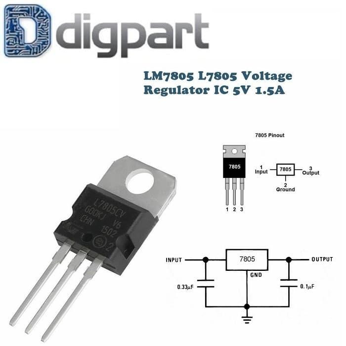 Jual L7805CV L7805 LM7805 5v 1.5A 3 Terminal Voltage Regulator - Kota Malang - DigPart | Tokopedia
