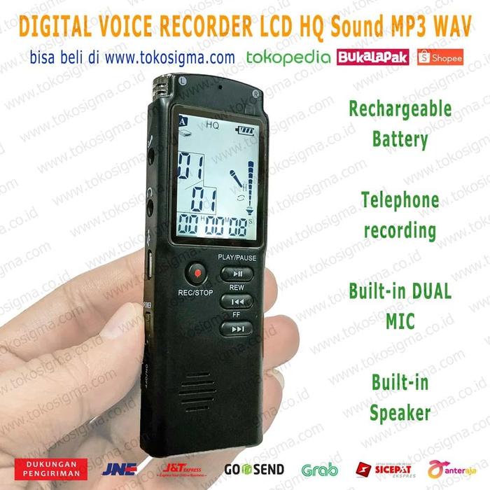 Promo VOICE RECORDER DIGITAL LCD SCREEN ALAT PEREKAM SUARA DUAL MIC HQ ...