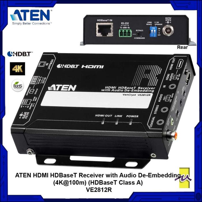 Jual ATEN VE2812R HDMI HDBaseT Receiver Audio De-Embedding 100m 4K ...