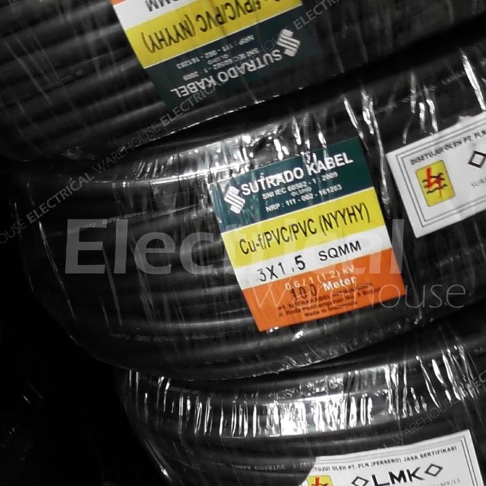 Jual Kabel Serabut NYYHY 3x1.5mm2 50Mtr SUTRADO (HY 3x1.5 3x1,5 50 M Meter) - Kota Bogor ...