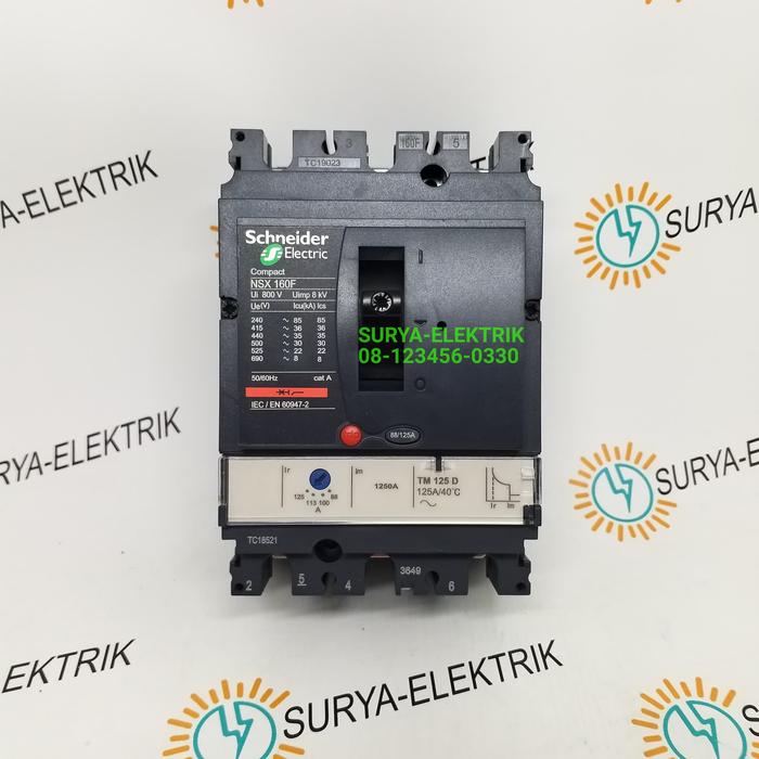 Jual mccb mcb breaker schneider nsx 160f 125a NSX 160F 87.5-125A 3P tm125d - Jakarta Pusat ...