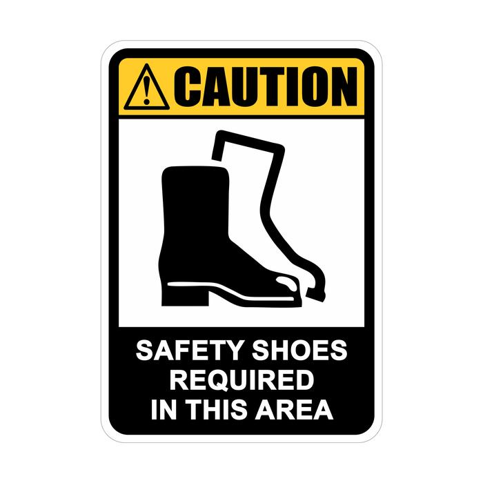 Jual Rambu / Sign Safety Shoes Required 35cm x 50cm Plat Alumunium ...