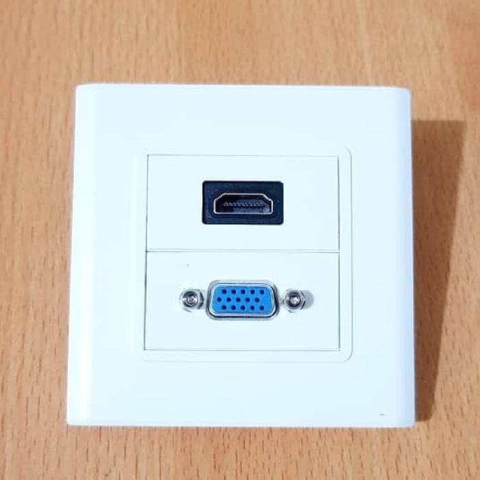 Jual SKU-1013 FACEPLATE VGA + HDMI COMBO / FACE PLATE / MODULAR VGA ...