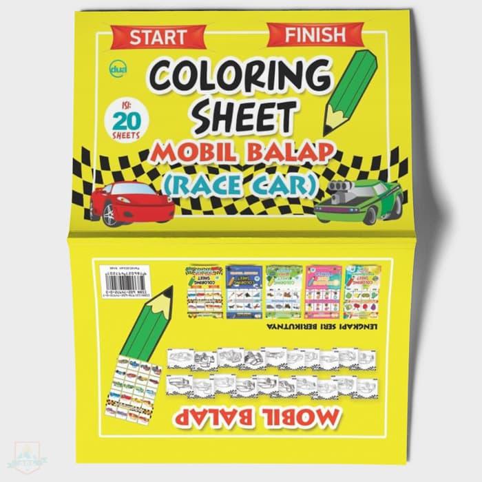 Jual Buku Mewarnai Mobil Balap - Coloring Sheet - Jakarta Timur - Toko ...
