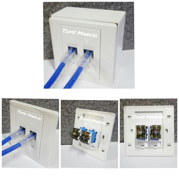 Jual Face Plate UTP + Modular Cat 6/Outlet+modular Cat 6/Outbow 2 hole ...