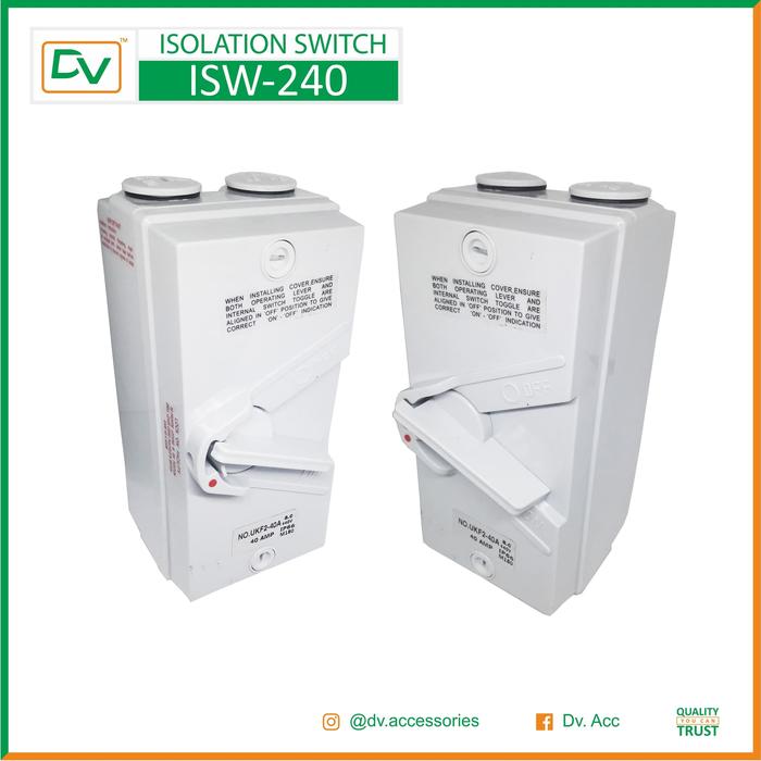 Jual ISOLATOR SWITCH ON-OFF 2Pole (1Phase) 40A / ISW-240 - Kota ...