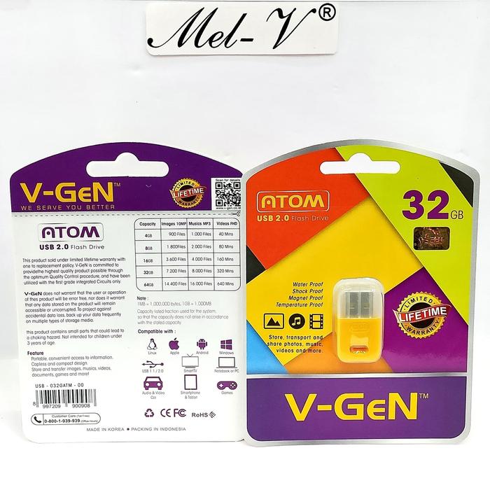 Jual Flashdisk Atom 32GB V-Gen / USB Flash disk Vgen 32GB Original ...