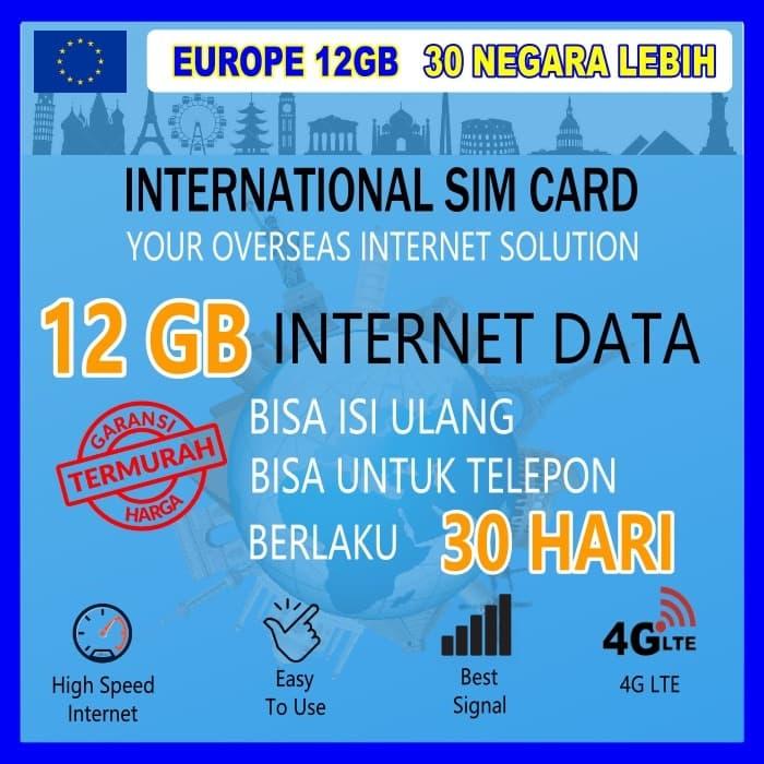 Jual Travel Simcard Eropa Kartu Sim Card Europe International ...