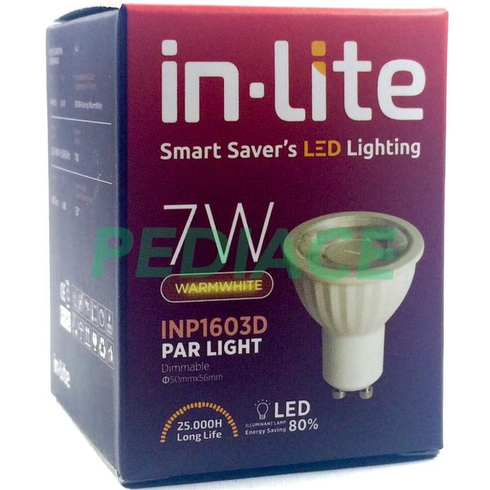Jual Lampu LED COB GU10 INLITE 7 Watt Warmwhite 3000K 600LM 220V ...